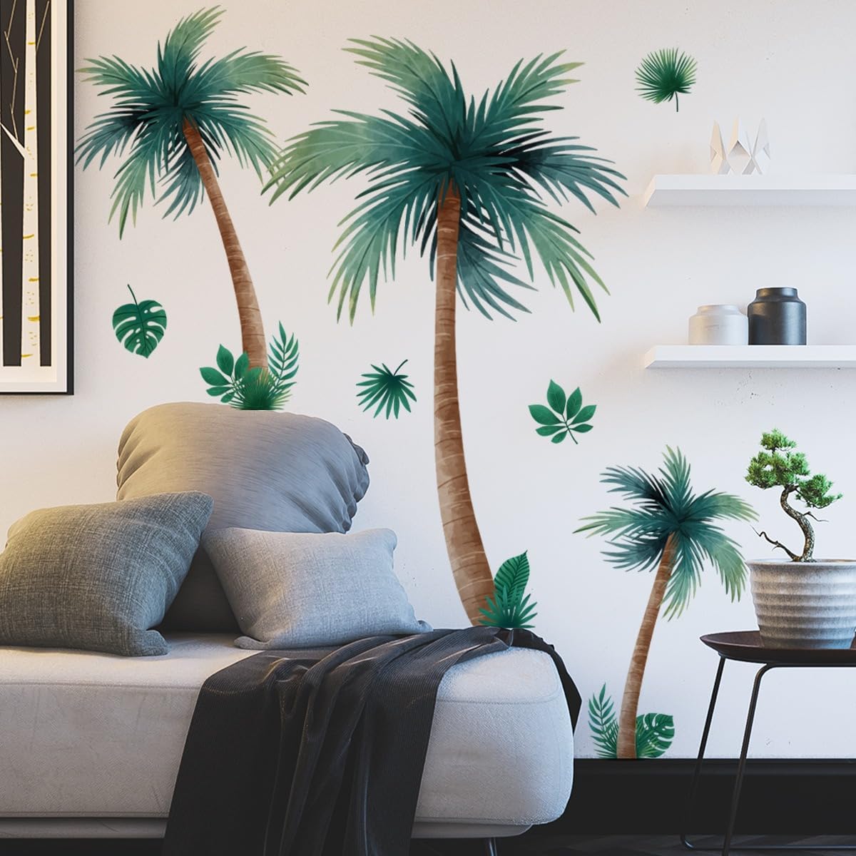Amazon.com: Wall Stickers Gold Palm Leaves Wall Decals Peel and Stick ...