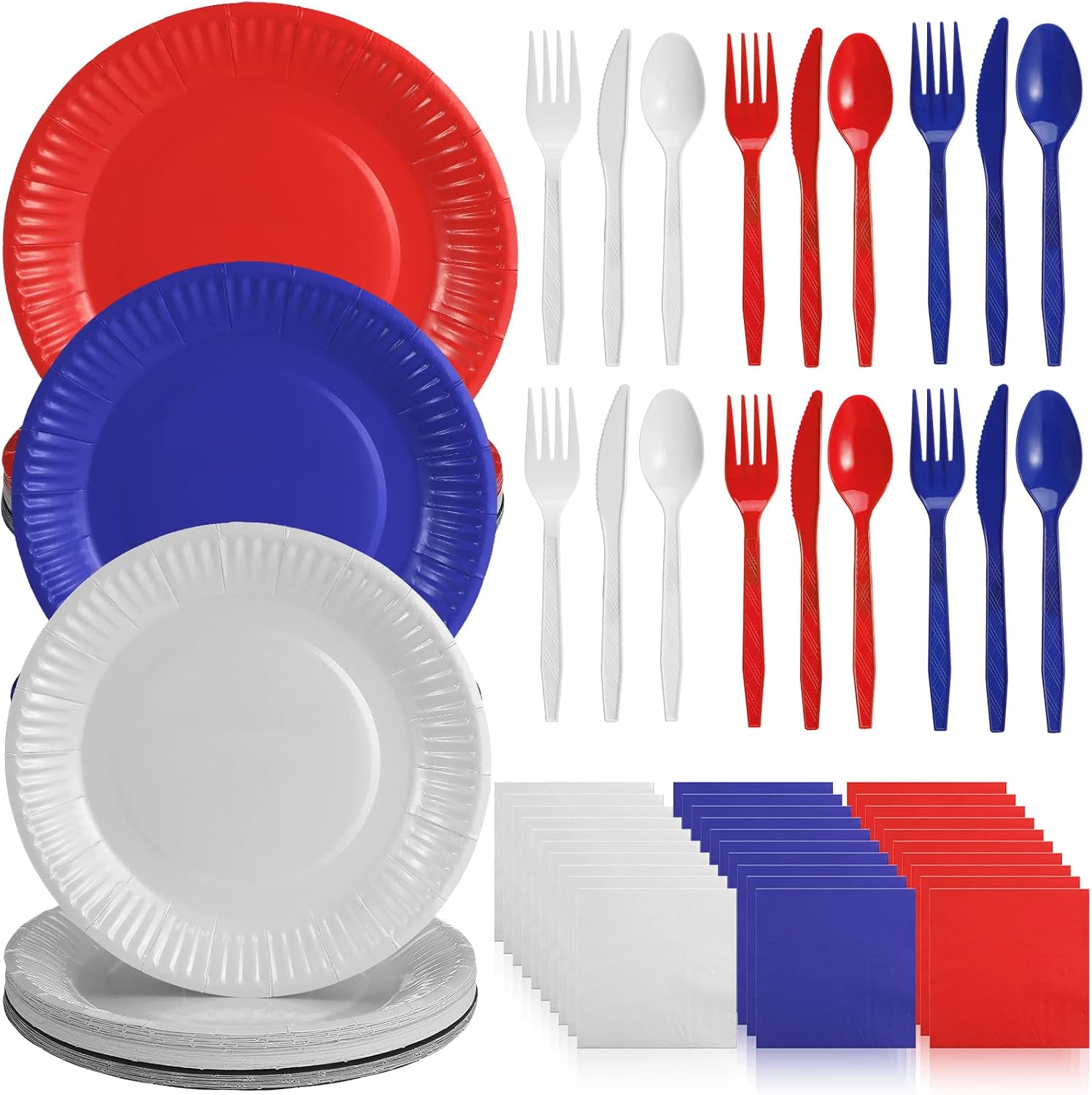 Amazon.com: Skylety 90 Pcs Patriotic Party Supplies American Flag ...