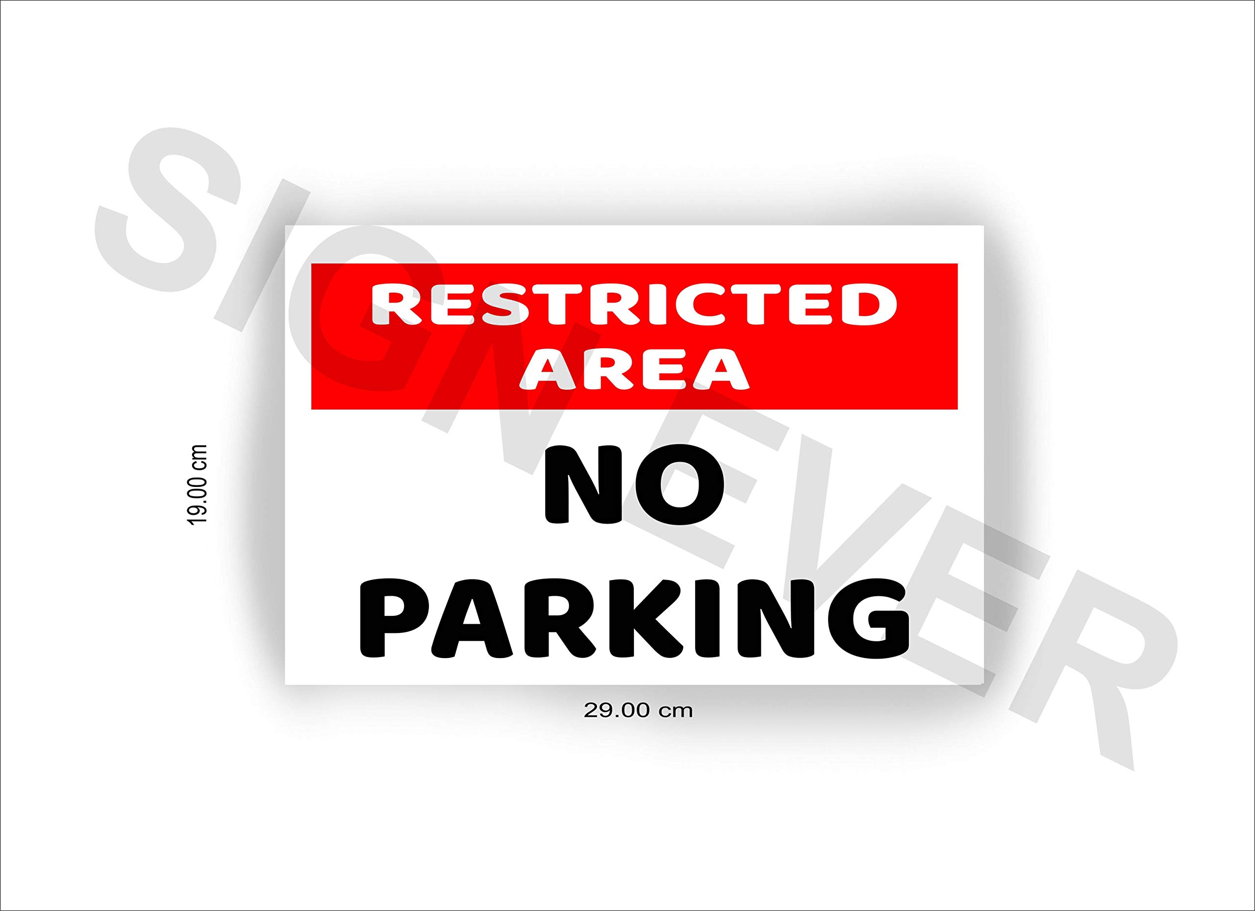 Buy SIGN EVER Restricted Area No Parking Sign Board Office Bank Factory ...
