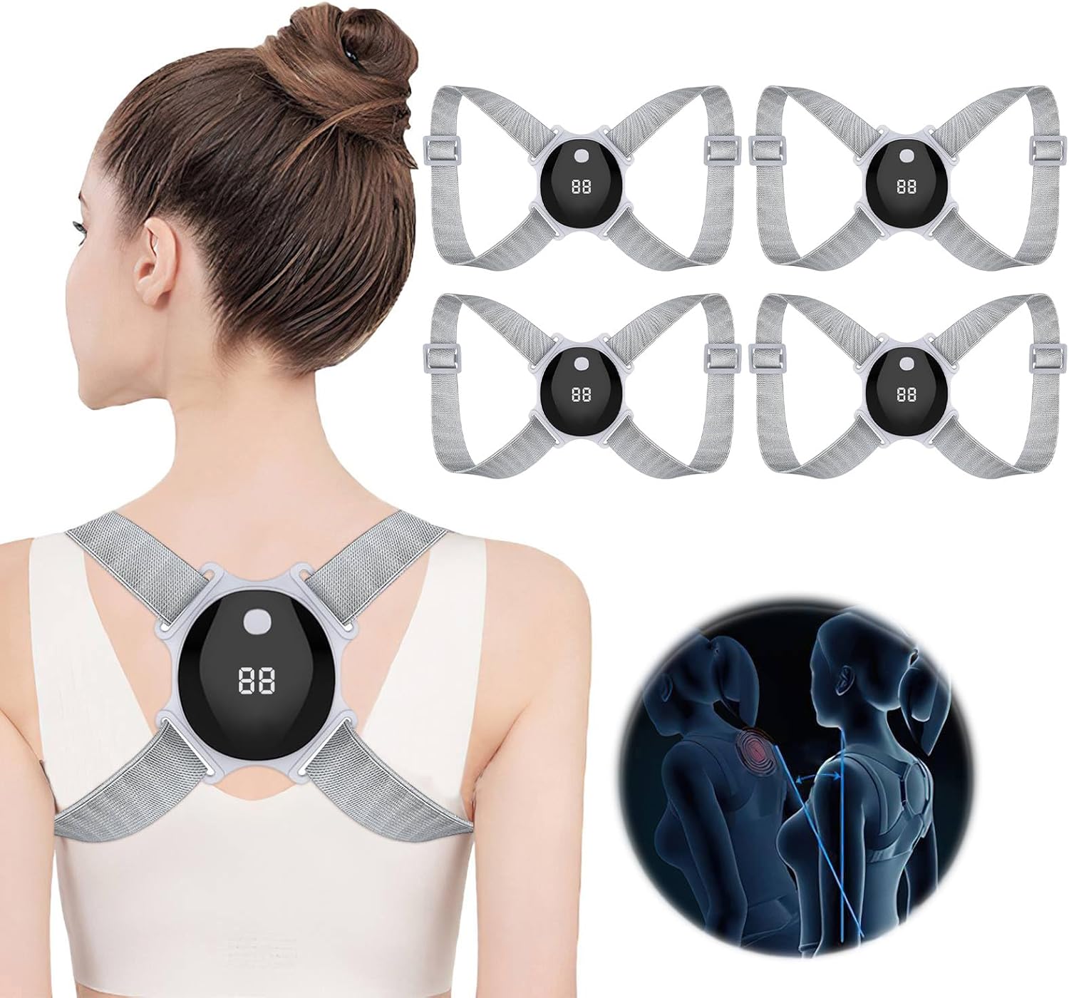 Portable Neck Massager Camelback Correction Belt,Ultrasonic Lymphatic ...