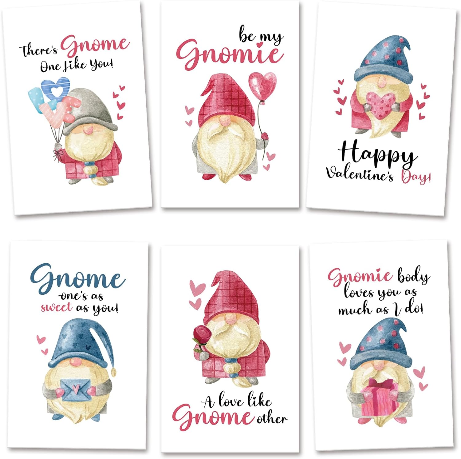 Amazon.com : Obbyidk Cute Gnome Valentine's Day Cards Set for Kids, 24 ...