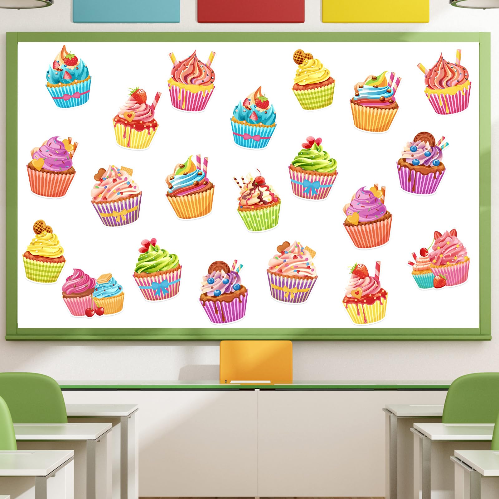 Snapklik.com : 60 Pcs Cupcake Decorations Cupcake Bulletin Board Sweet ...