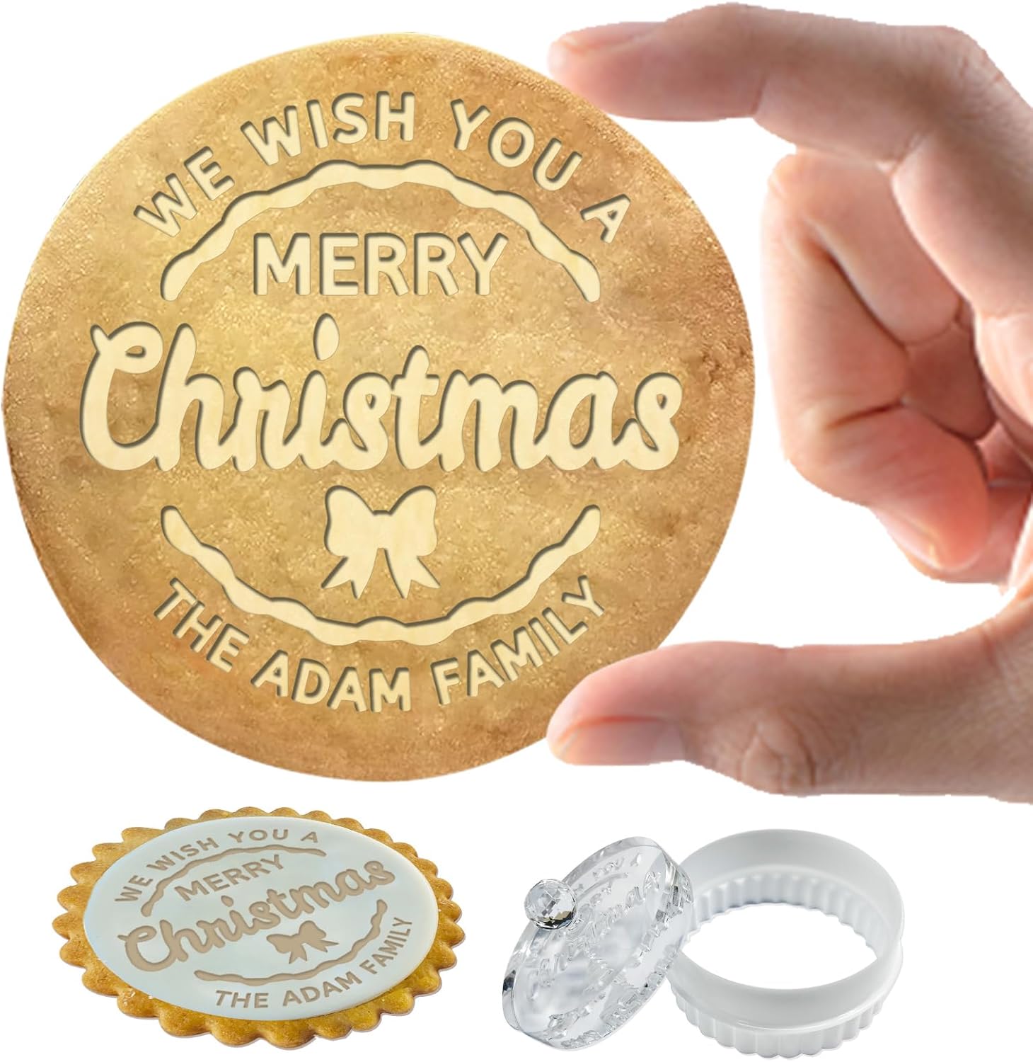 Amazon.com: Personalized Christmas Cookie Stamp with Family Name ...