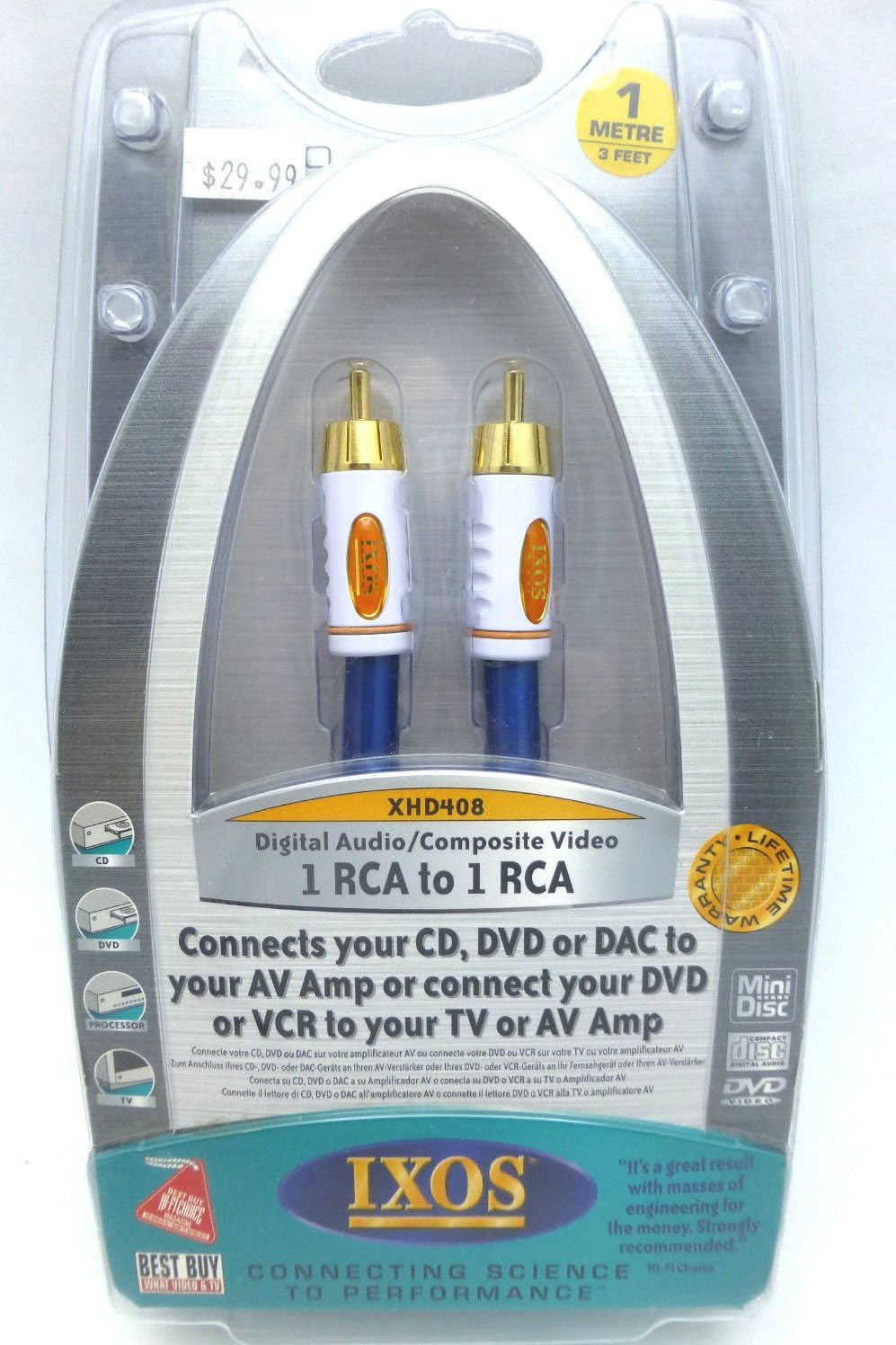 IXOS XHD408 1 meter Digital Coaxial Cable XHD408-100 : Amazon.ca ...