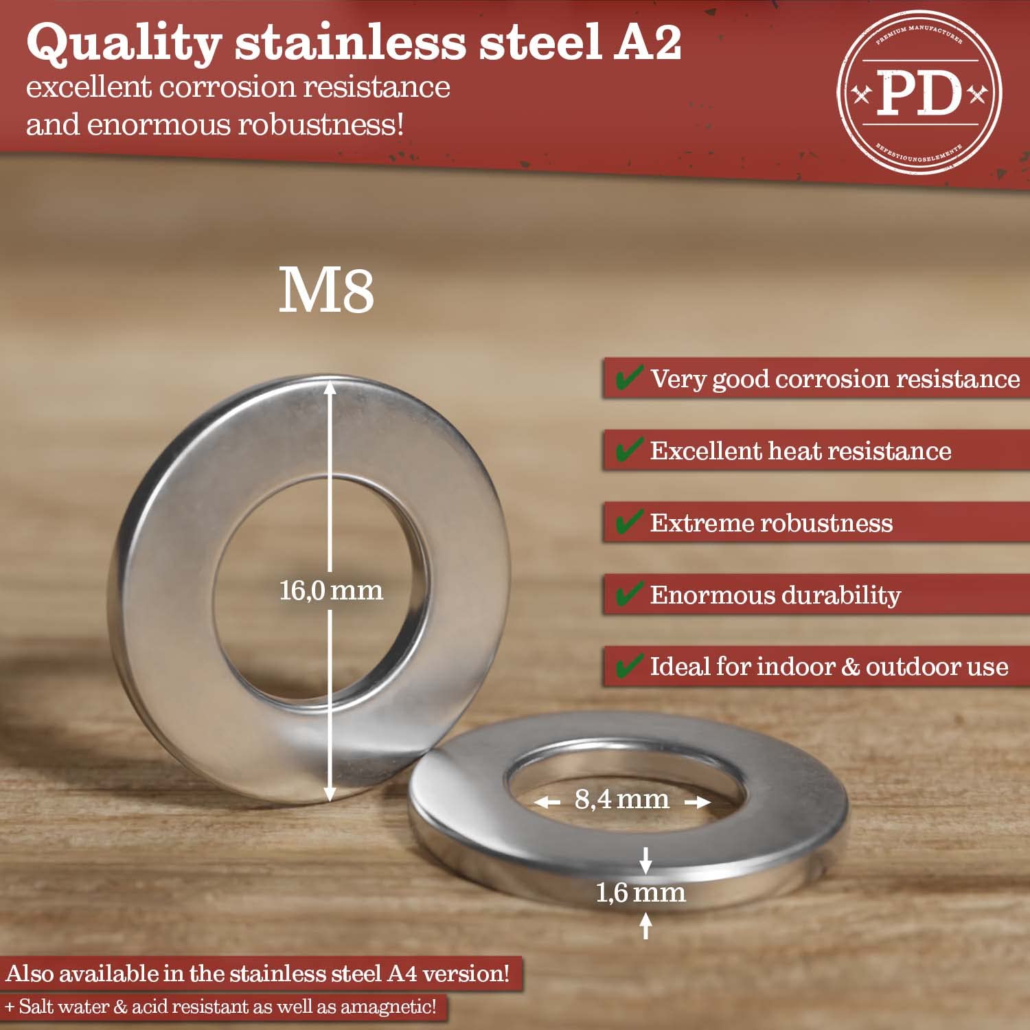 Grade 2 Flat Washers Flat Washers M45 Stainless Steel DIN 125 Type A ...