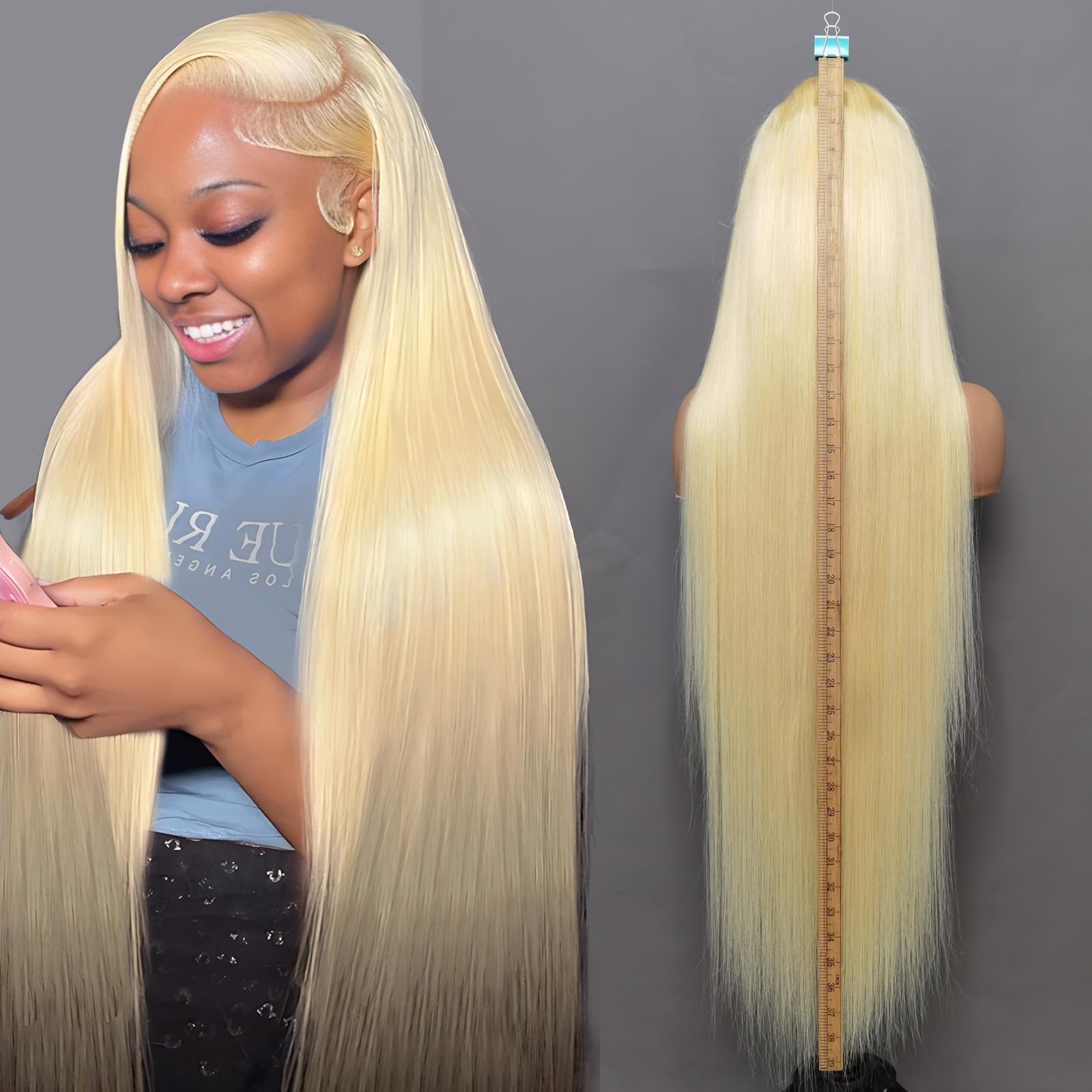 Amazon.com : A ALIMICE Bang Wig Silky Straight Human Hair Wigs with ...