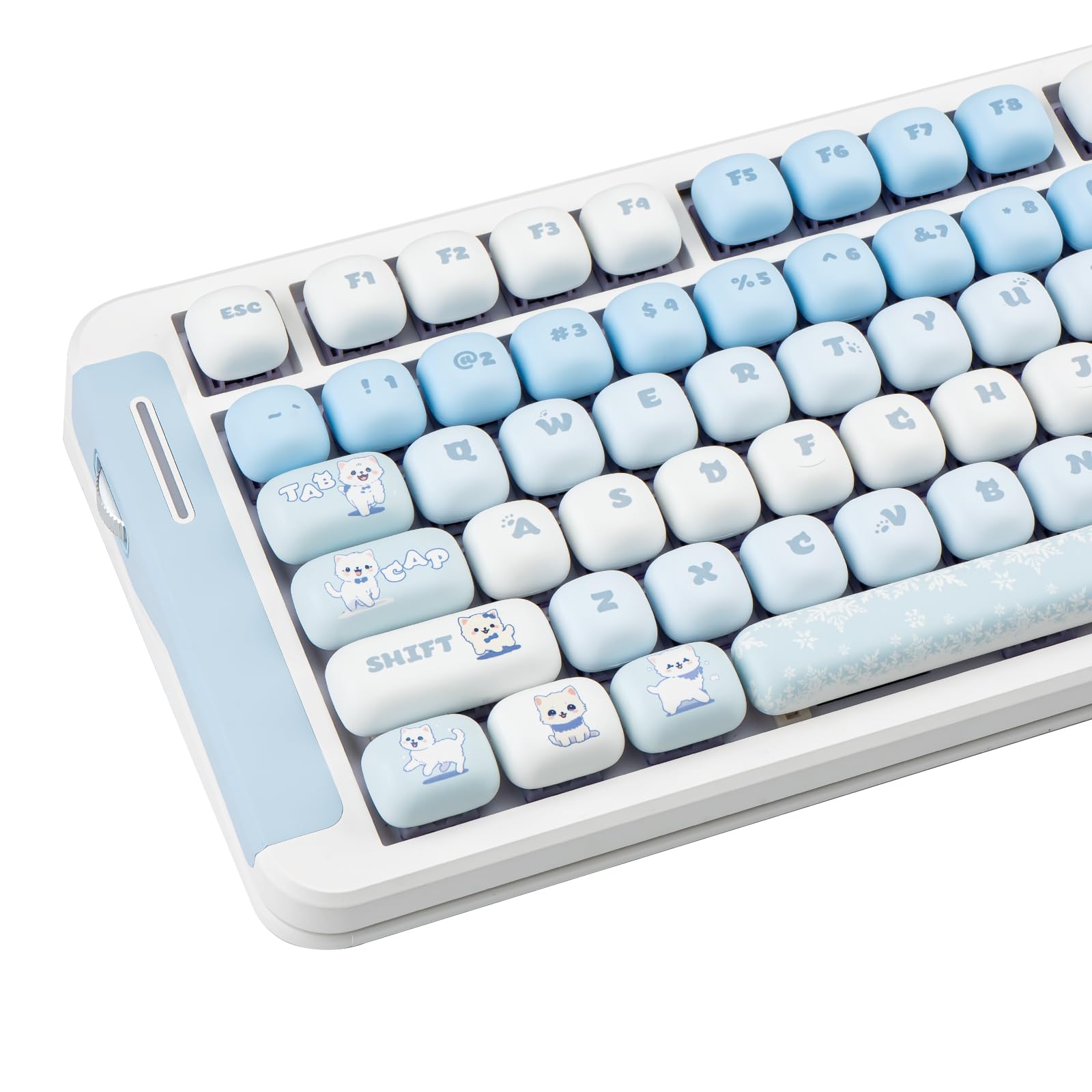 Amazon.com: TIMSEKER Cute PBT Keycaps, Blue MOG Profile Keycap Set, Dye ...