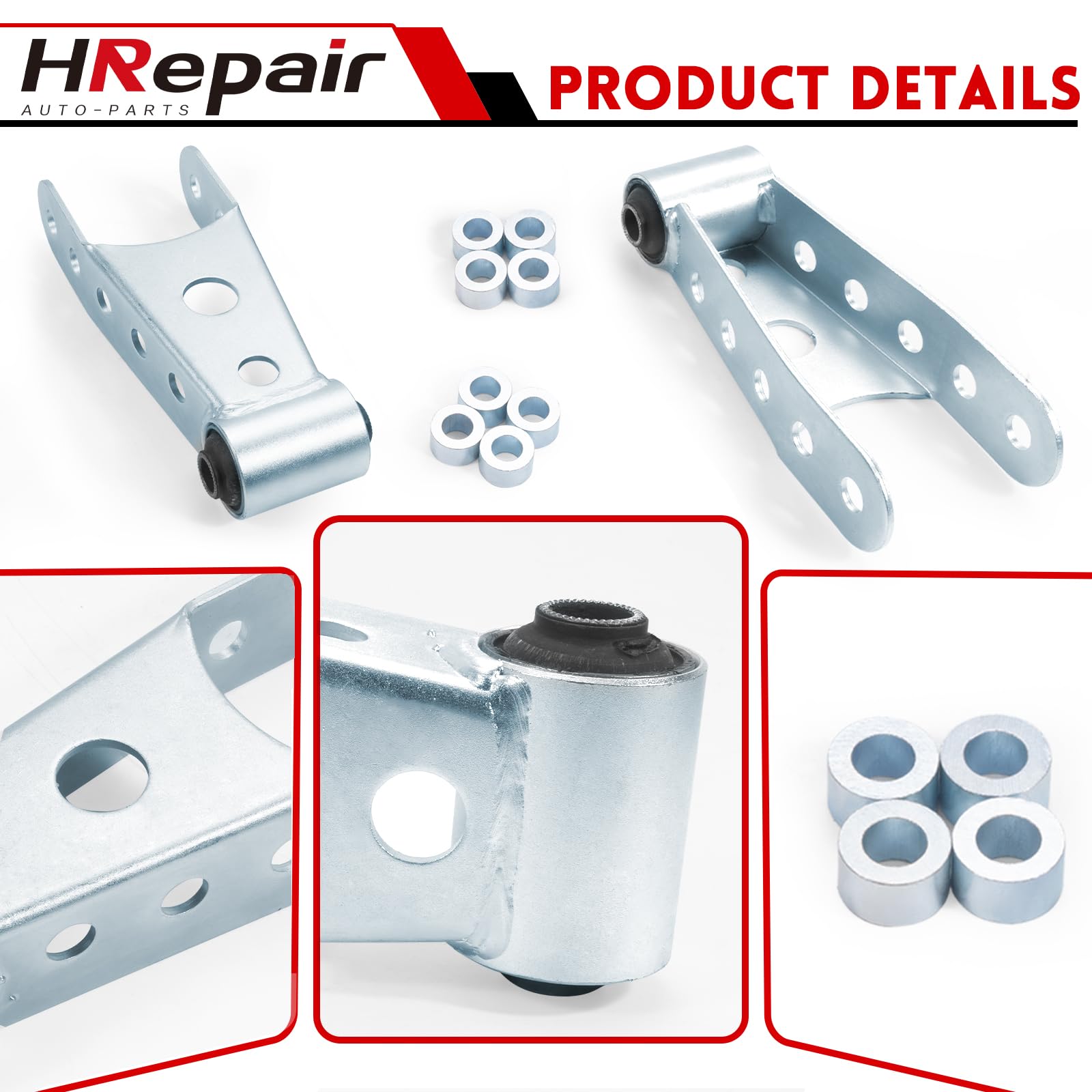 Snapklik.com : HRepair 2 Inch Suspension Rear Drop Lowering Shackles ...
