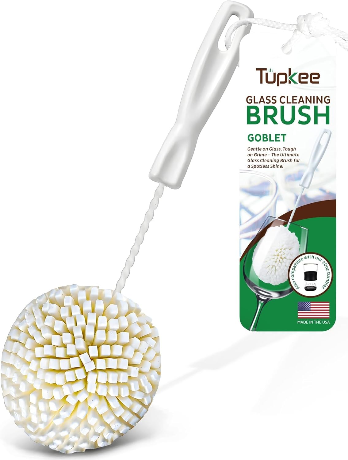 Amazon.com: Tupkee Wine Glass Cleaning Brush – Soft Non-Scratch Foam ...