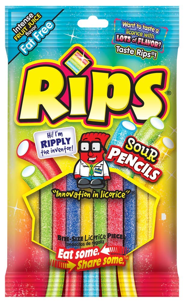 Amazon.com : Rips Sour Pencils 2.8 Ounces Peg Bag : Grocery & Gourmet Food