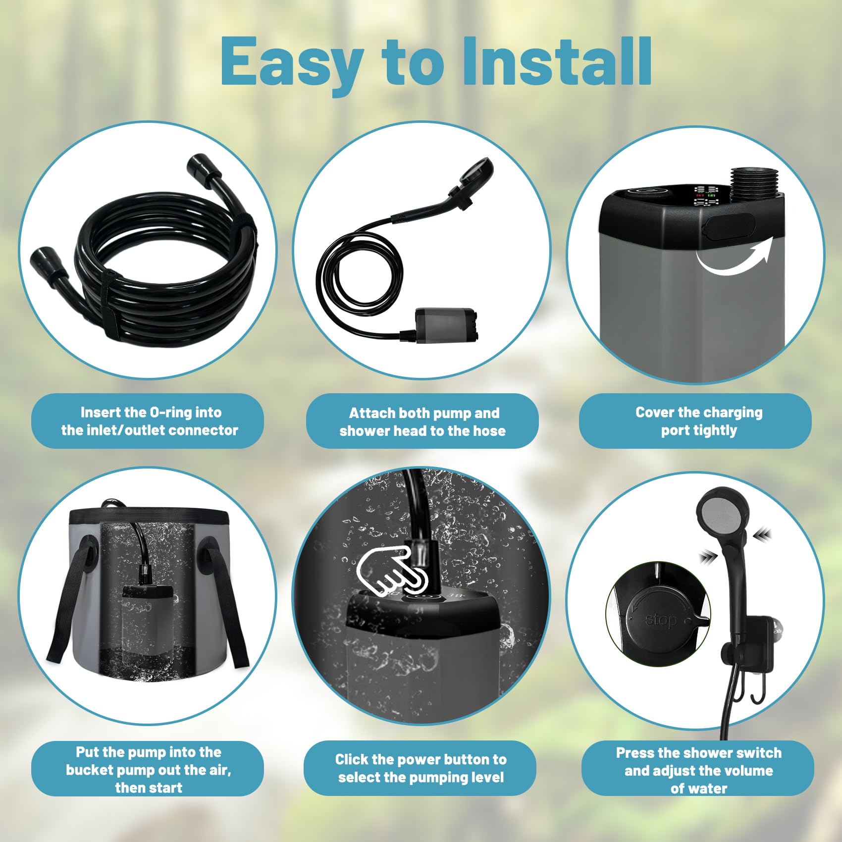 Portable Shower With Heater Portable Camping Shower Kit 6000mAh ...