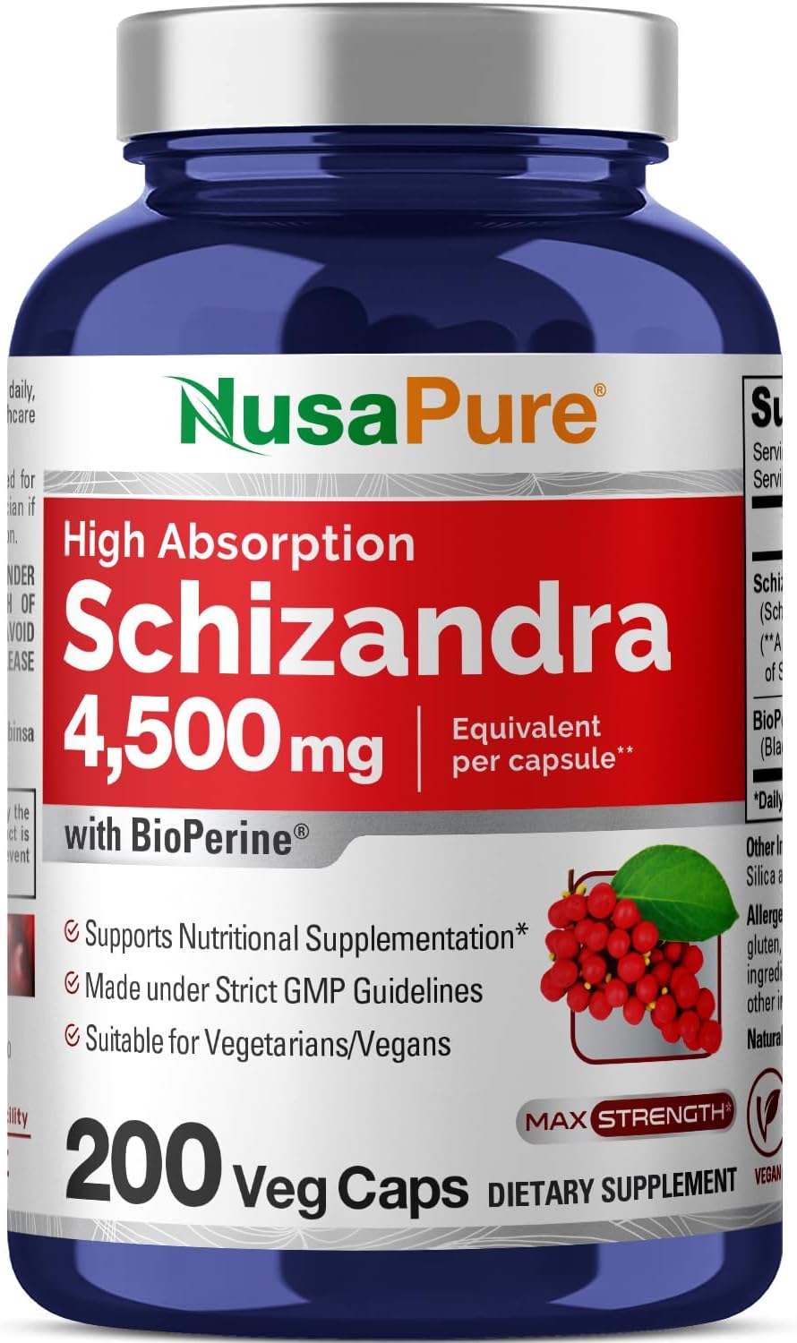 Amazon.com: NusaPure Schizandra Berries 20:1 Extract, 225 mg Equivalent ...
