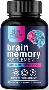 Amazon.com: Brain Memory Supplement Pills - Nootropics Support for ...