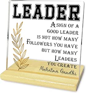 Amazon.com: Inspirational A Sign of A Good Leader Desk Decor Acrylic ...