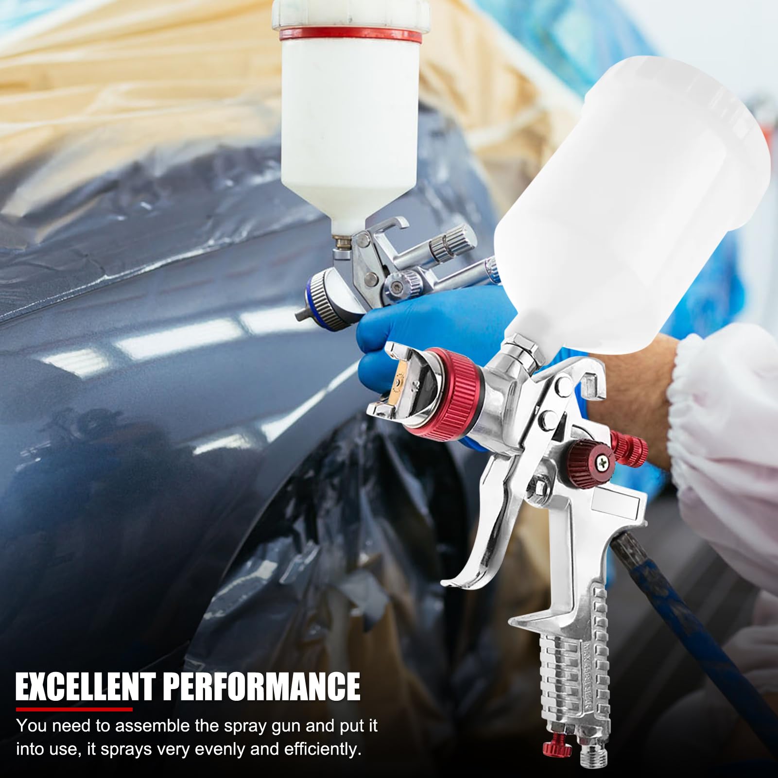 Paint Spray Gun Kit HVLP Gravity Feed Spray Gun Kit - Automotive Paint ...