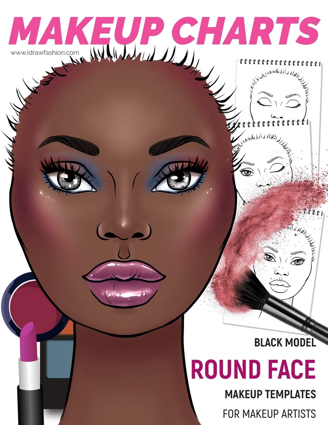 Buy Makeup Charts - Face Charts for Makeup Artists: Black Model - ROUND ...