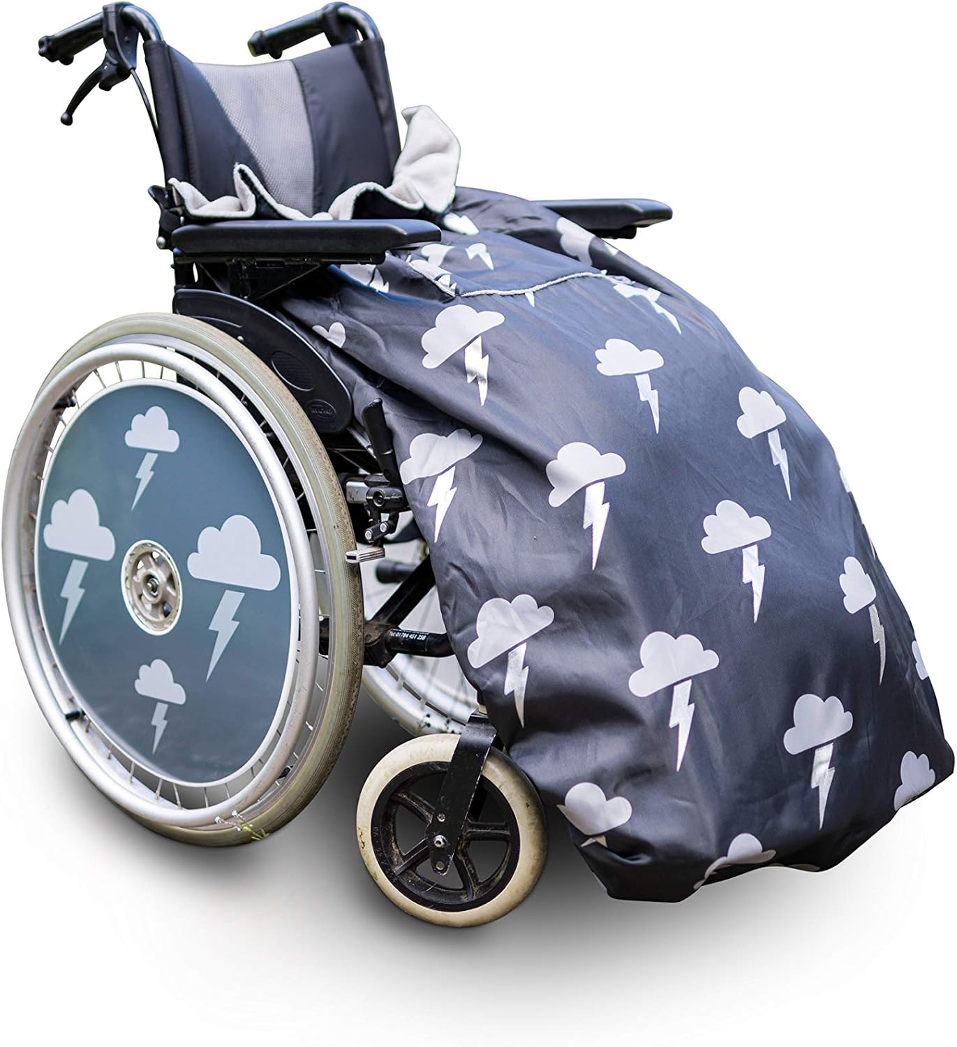 BundleBean - Fleece-Lined Wheelchair Cosy Cover (Silver Lightning ...