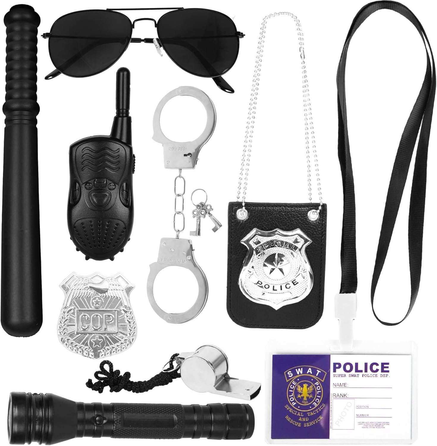 Amazon.com: 3 otters 9PCS Police Pretend Play Toy Set, Police ...