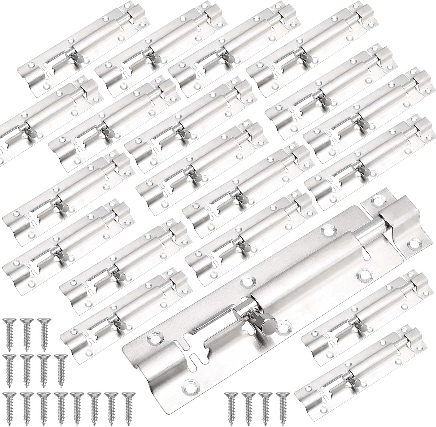 Amazon.com: SINJEUN 30 Pack 5 Inch Barrel Bolt, Stainless Steel Slide ...