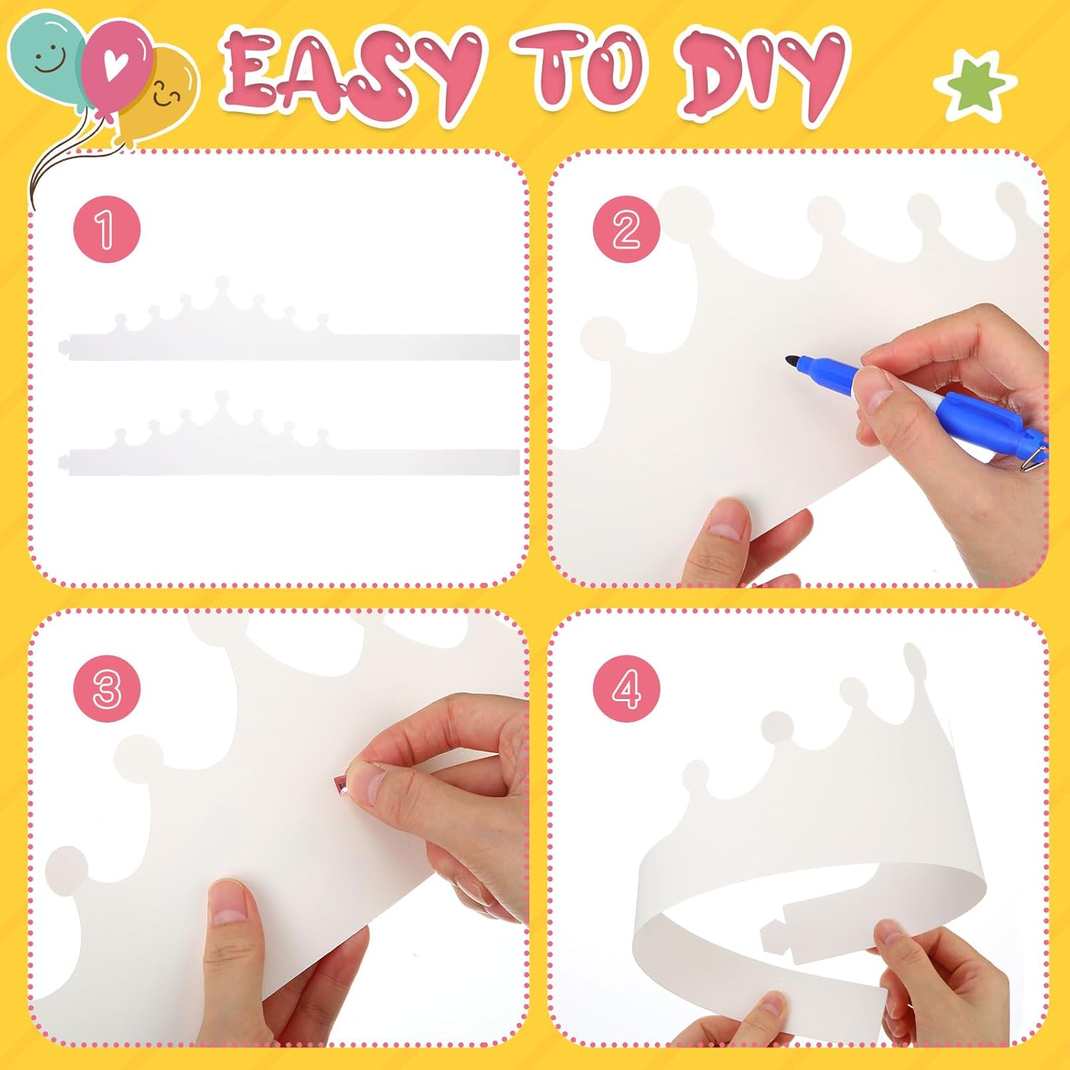 Jetec White Paper Crowns Kids DIY Birthday Crowns Philippines | Ubuy