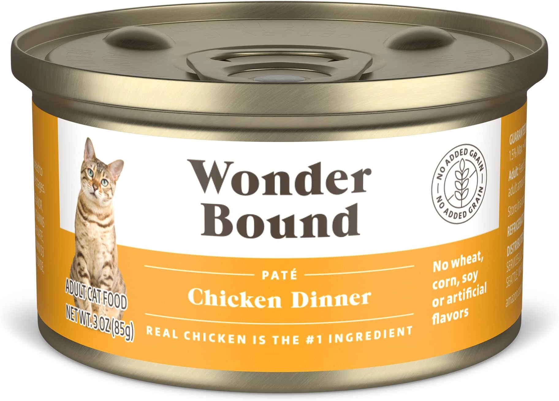 Amazon.com : Amazon Brand - Wonder Bound Wet Cat Food, Paté, No Added ...
