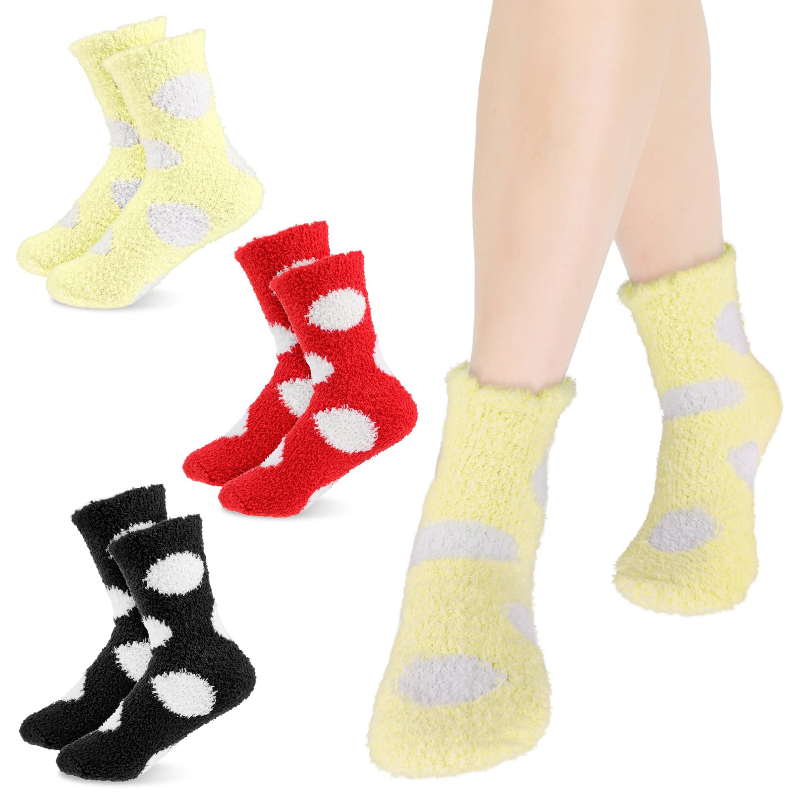 Amazon.com : 3Pairs Aloe Socks Moisturizing Cute Polka-Dot Spa Socks ...