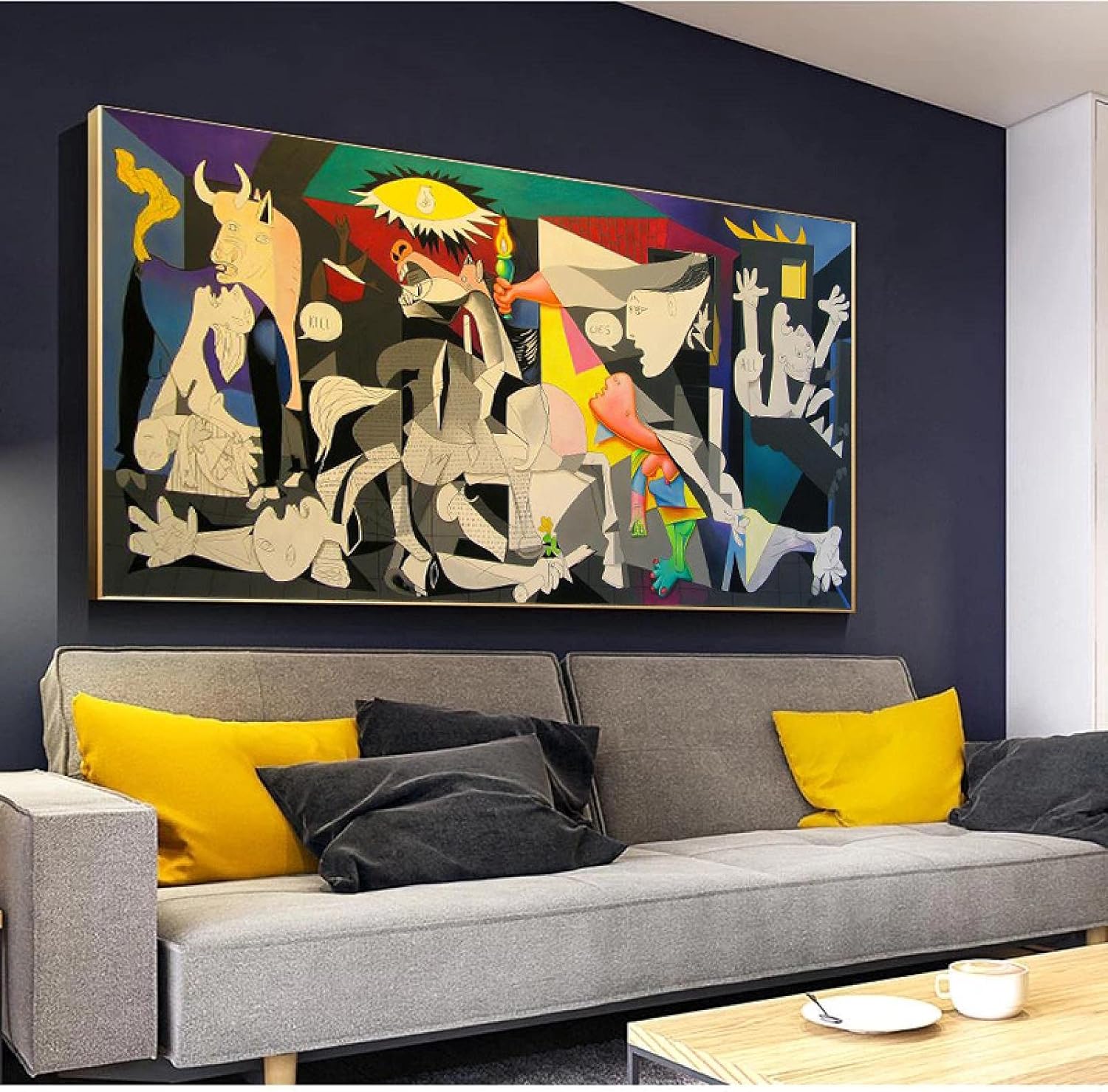 Framed Abstract Guernica By Picasso Canvas Painting Large Famous ...