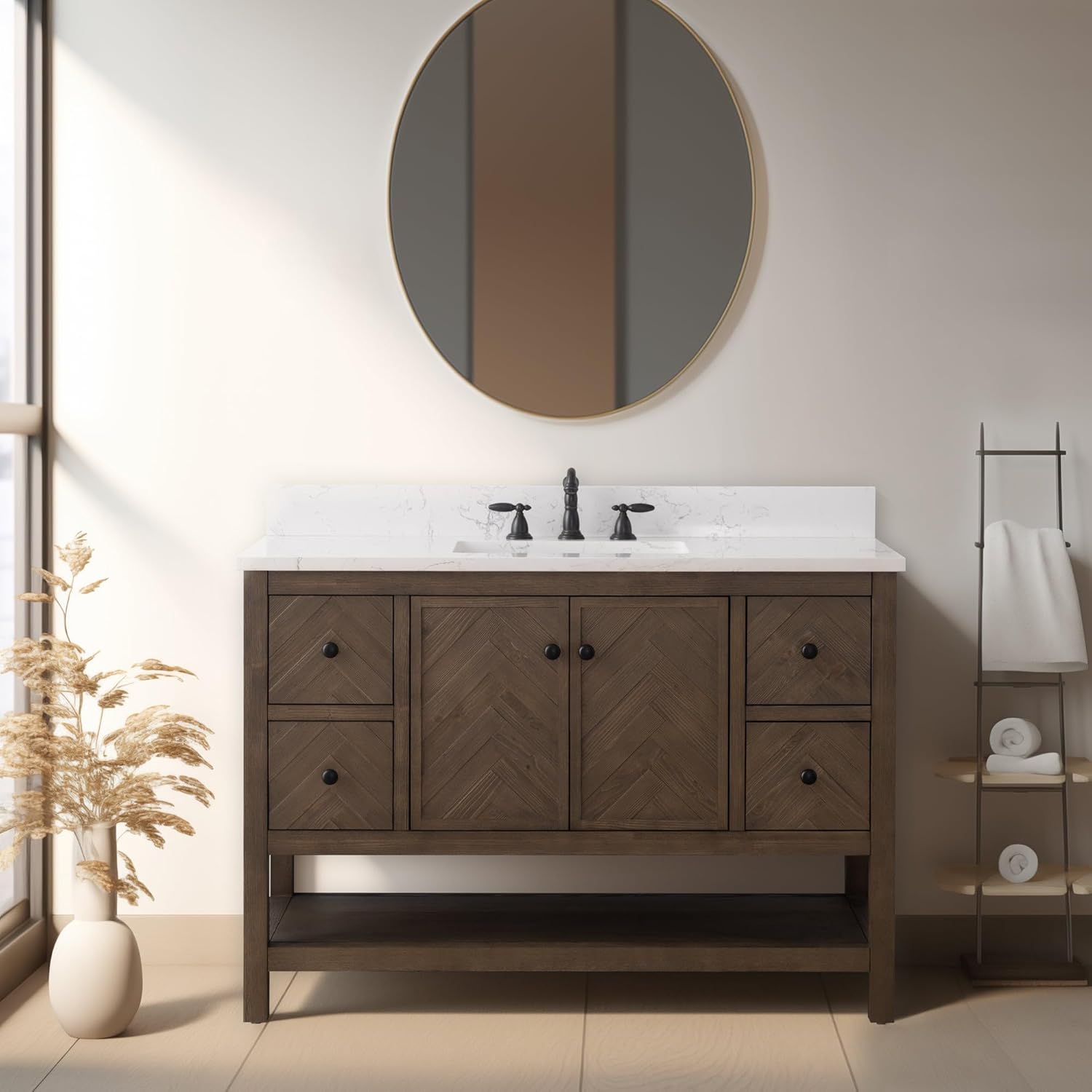 Amazon.com: UrbanFurnishing.net Landon Collection 48" inch Bathroom ...