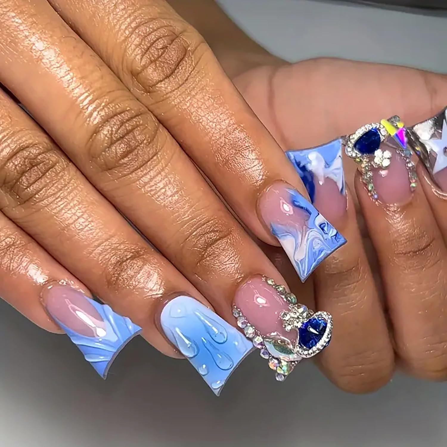 Amazon.com: FIEONCIY Press on Nails Duck Shaped Acrylic Medium Duck ...