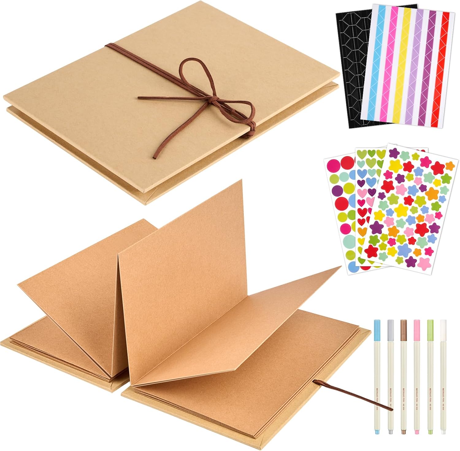 Amazon.com: Mauproy 6 x 8 Inch Small Scrapbook Album with Brown Pages ...