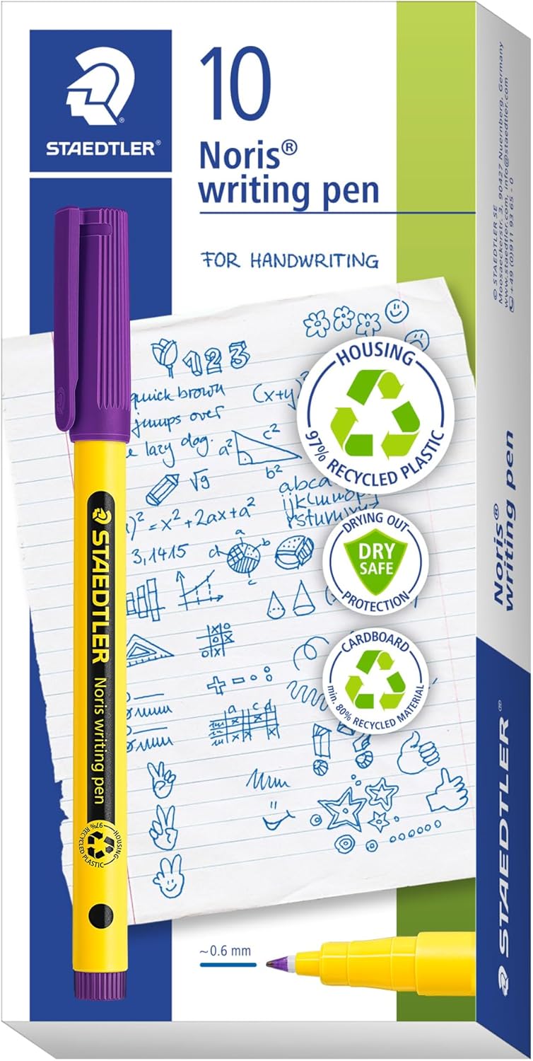STAEDTLER 307-6 Noris Handwriting Pen - Violet (Box of 10) : Amazon.co ...