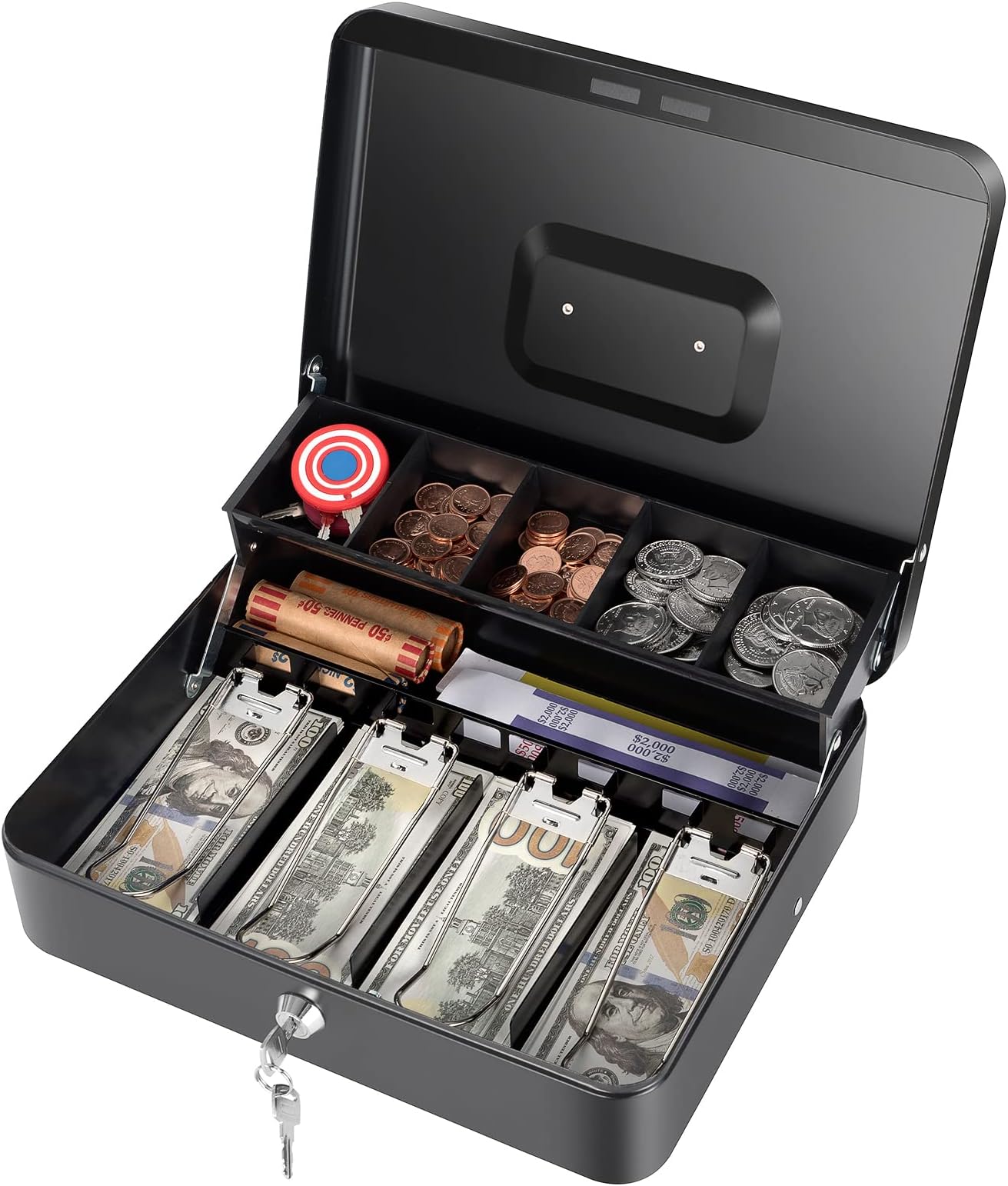 Amazon.com : Ultra-Slim Cash Box with Security Lock, 2H x 11 1/4W x 7 1 ...