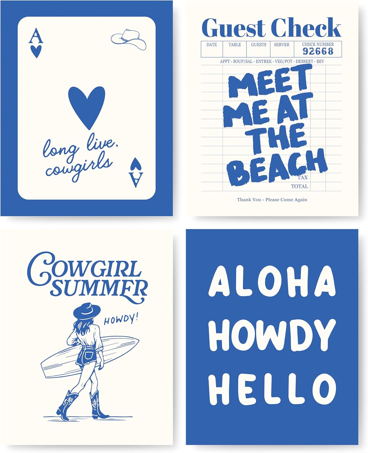 Amazon.com: okaxscm Coastal Cowgirl Decor, Navy Coastal Cowgirl Wall ...