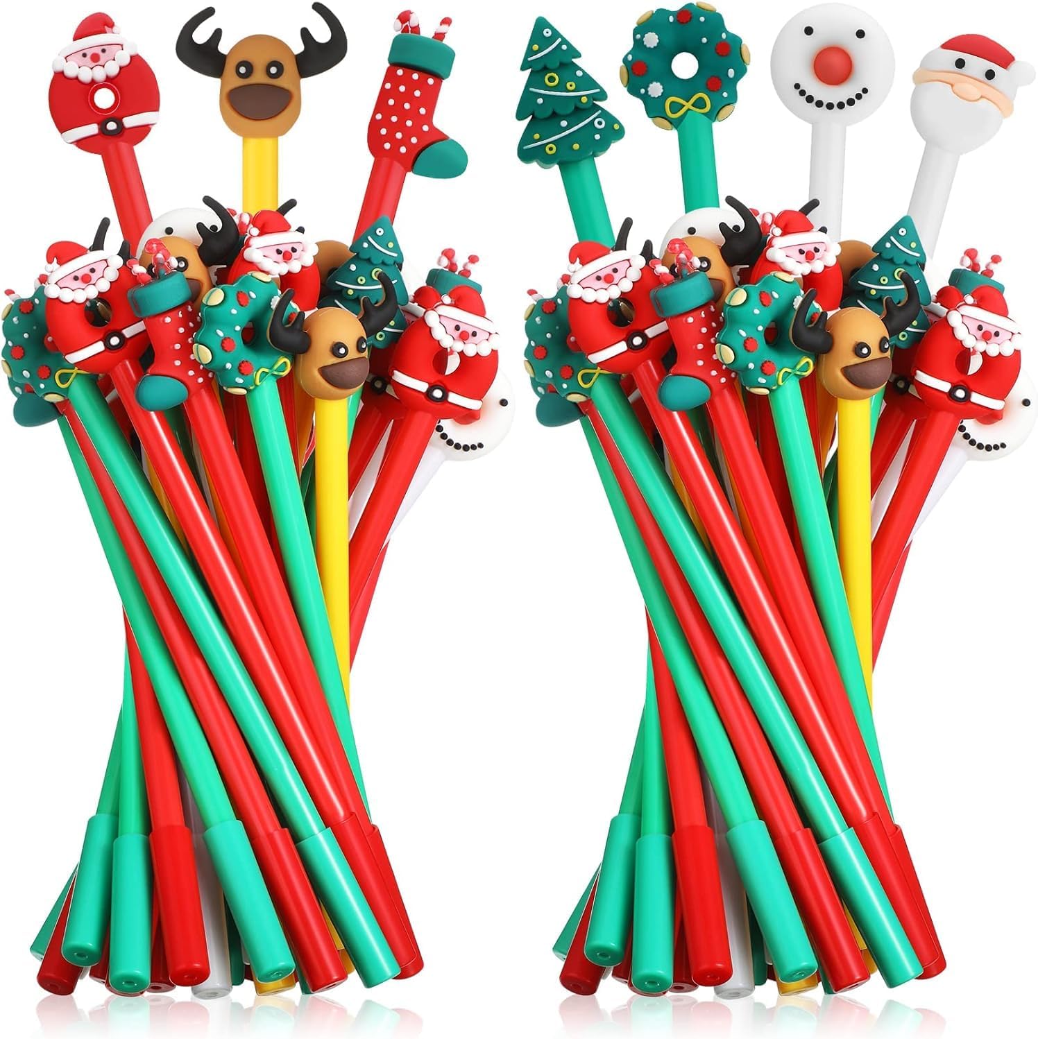 KAHEIGN 49Pcs Christmas Gel Ink Pen, 7 Styles Christmas Tree Snowman ...