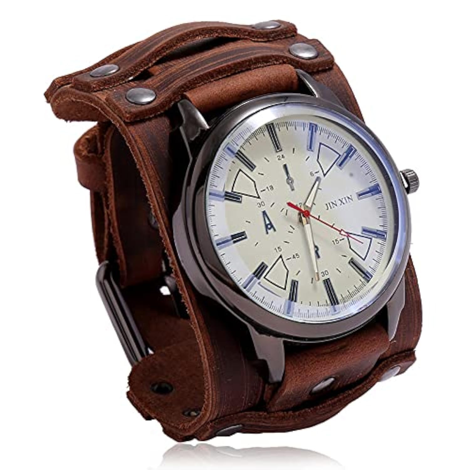 Amazon.com: Men's Punk Watches, Retro Domineering Men's Leather Watches ...