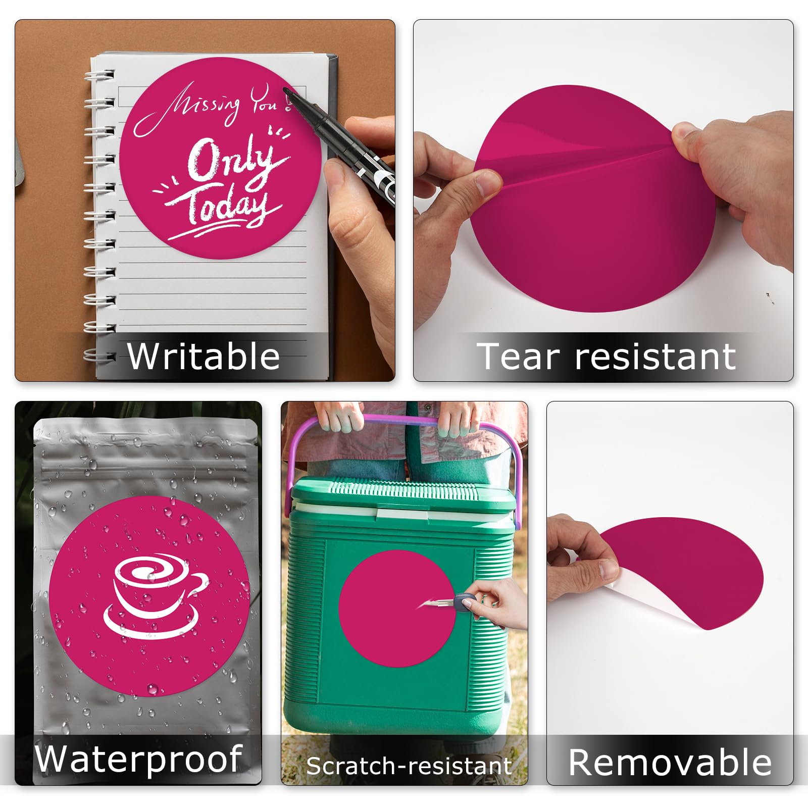 Snapklik.com : Rose Dot Stickers 6 Inches Vinyl Self-Adhesive ...