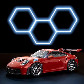 PINSAI Hexagon LED Garage Light, 16 Packs Updated Bigger Size15900LM ...