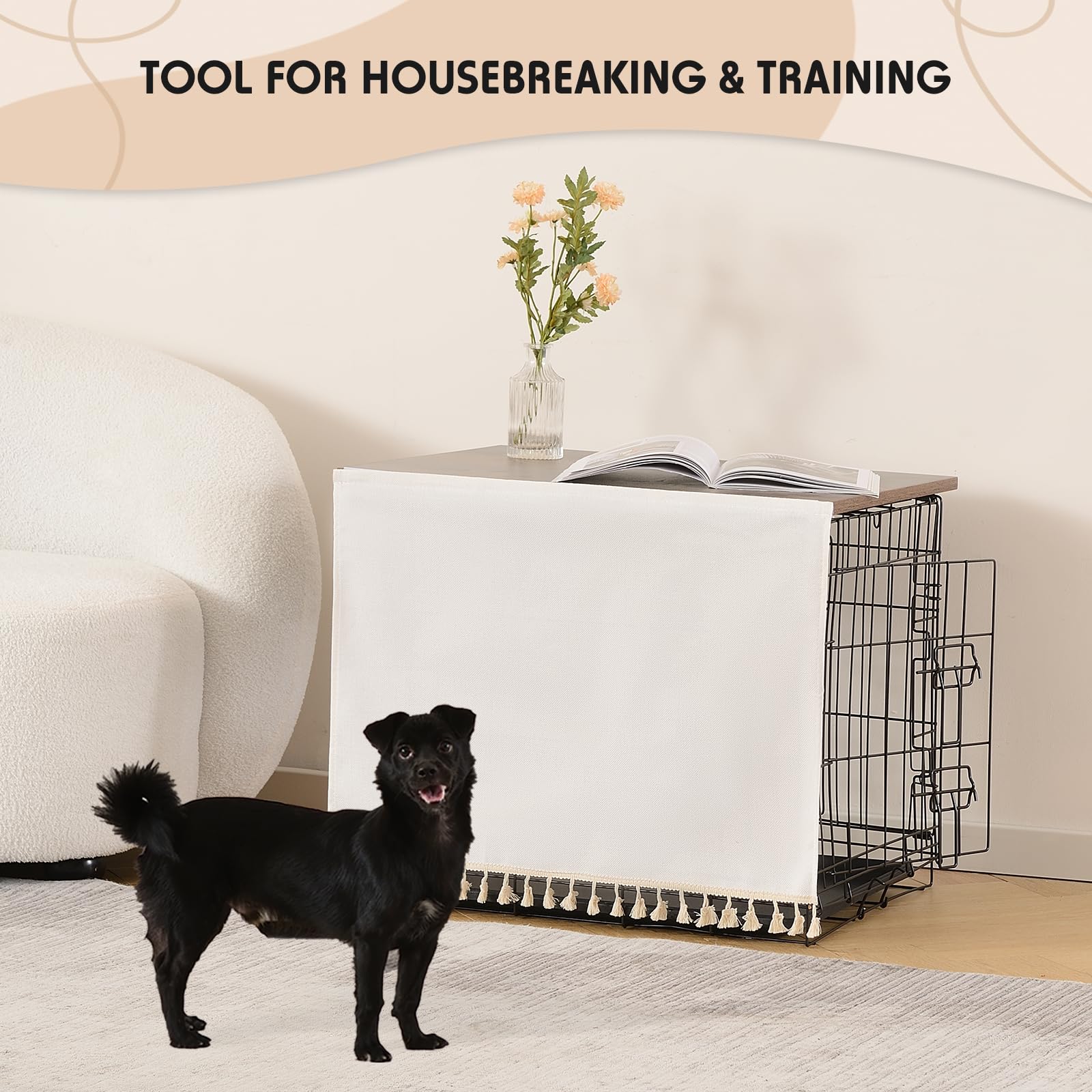 AMAN Dog Crate Furniture, 36 in Dog cage Furniture with Wood Topper for ...