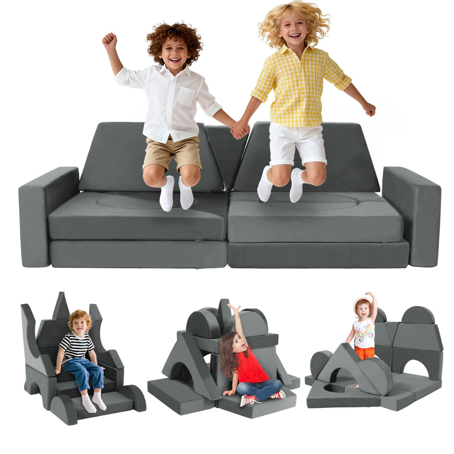 Snapklik.com : Frxeyaliz 15pcs Modular Kids Play Couch Set Children ...