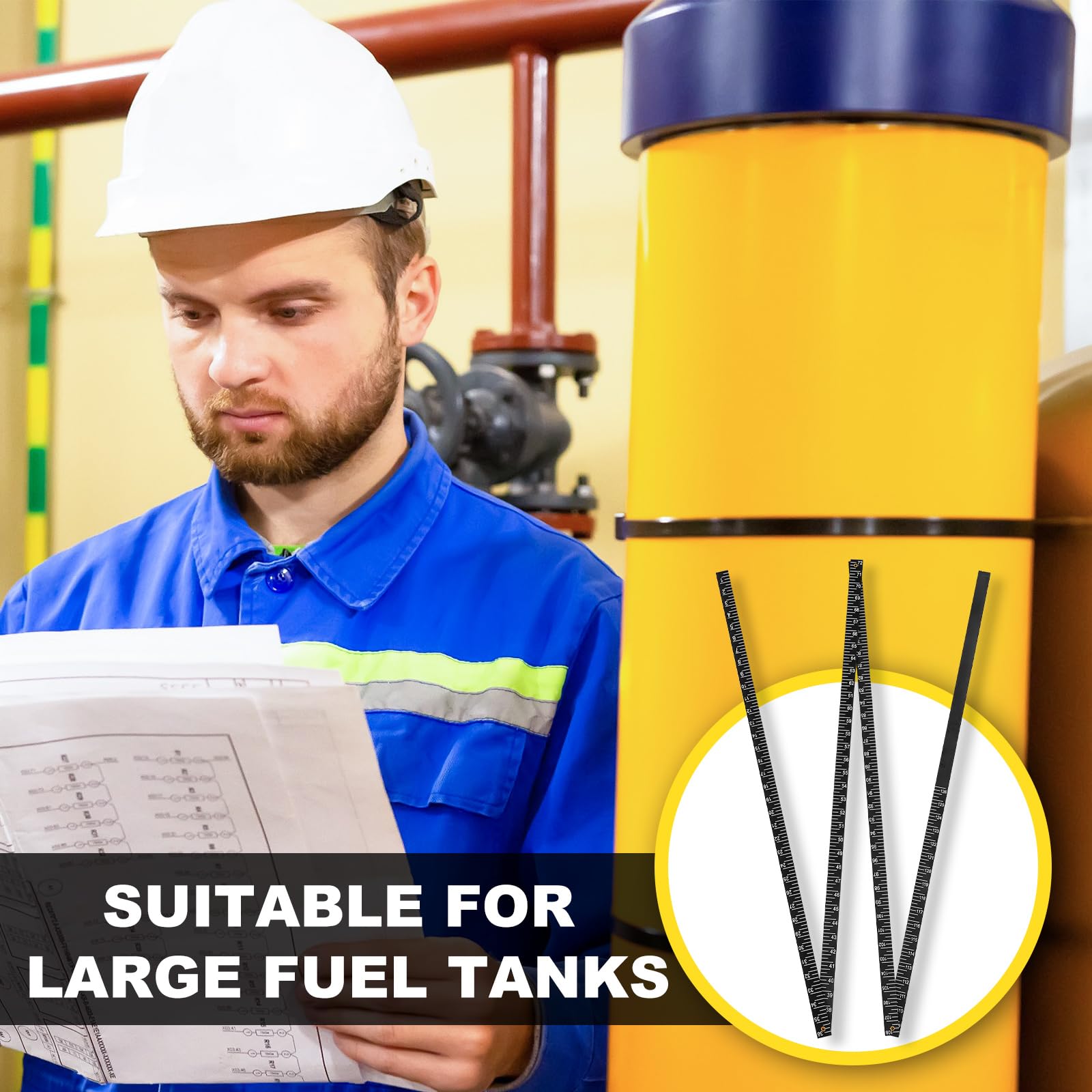 Snapklik.com : Tellegloww Oil Tank Measuring Stick 4 Fold To 126" Wood ...