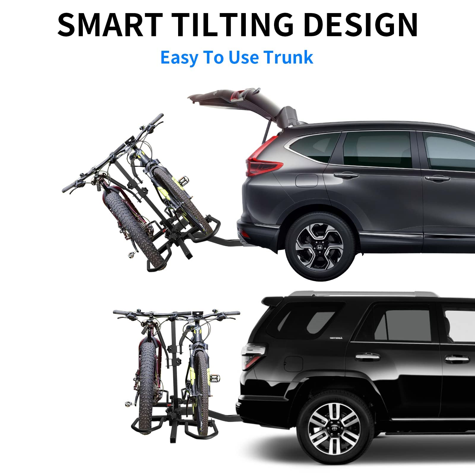 Snapklik.com : WEIZE Hitch Bike Rack, Wobble Free Smart Tilting Bicycle ...