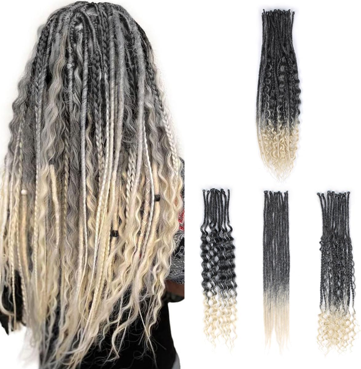 Amazon.com: Nutty Natte 2 PCS Hippie Hair Extension Dreadlocks Hairclip ...