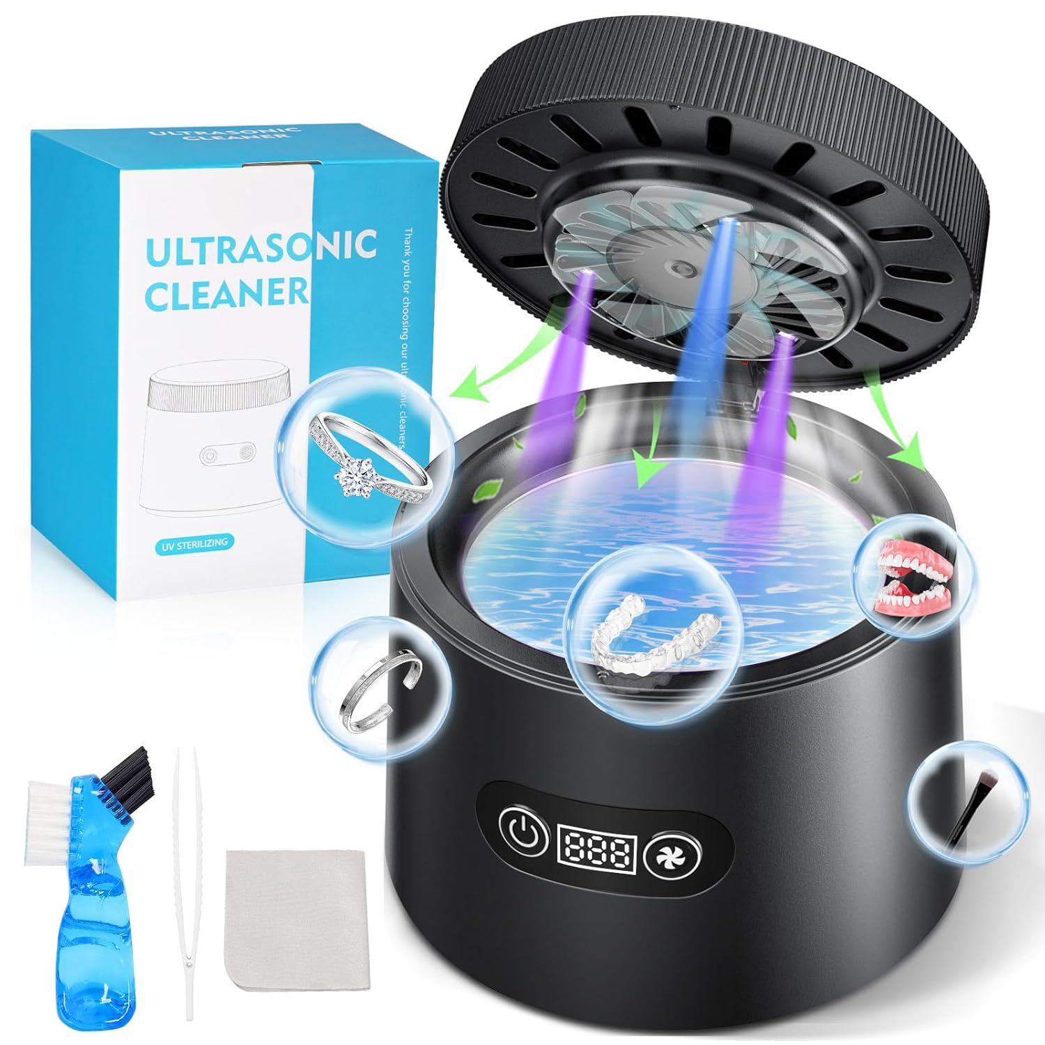 Amazon.com : Ultrasonic Retainer Cleaner with Dry Mode 25W/43kHz 180ML ...