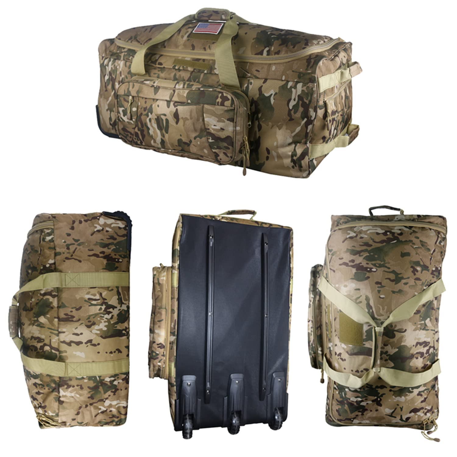 Duffel Bag Wheels Rolling Deployment Wheeled Military Suitcase Heavy ...