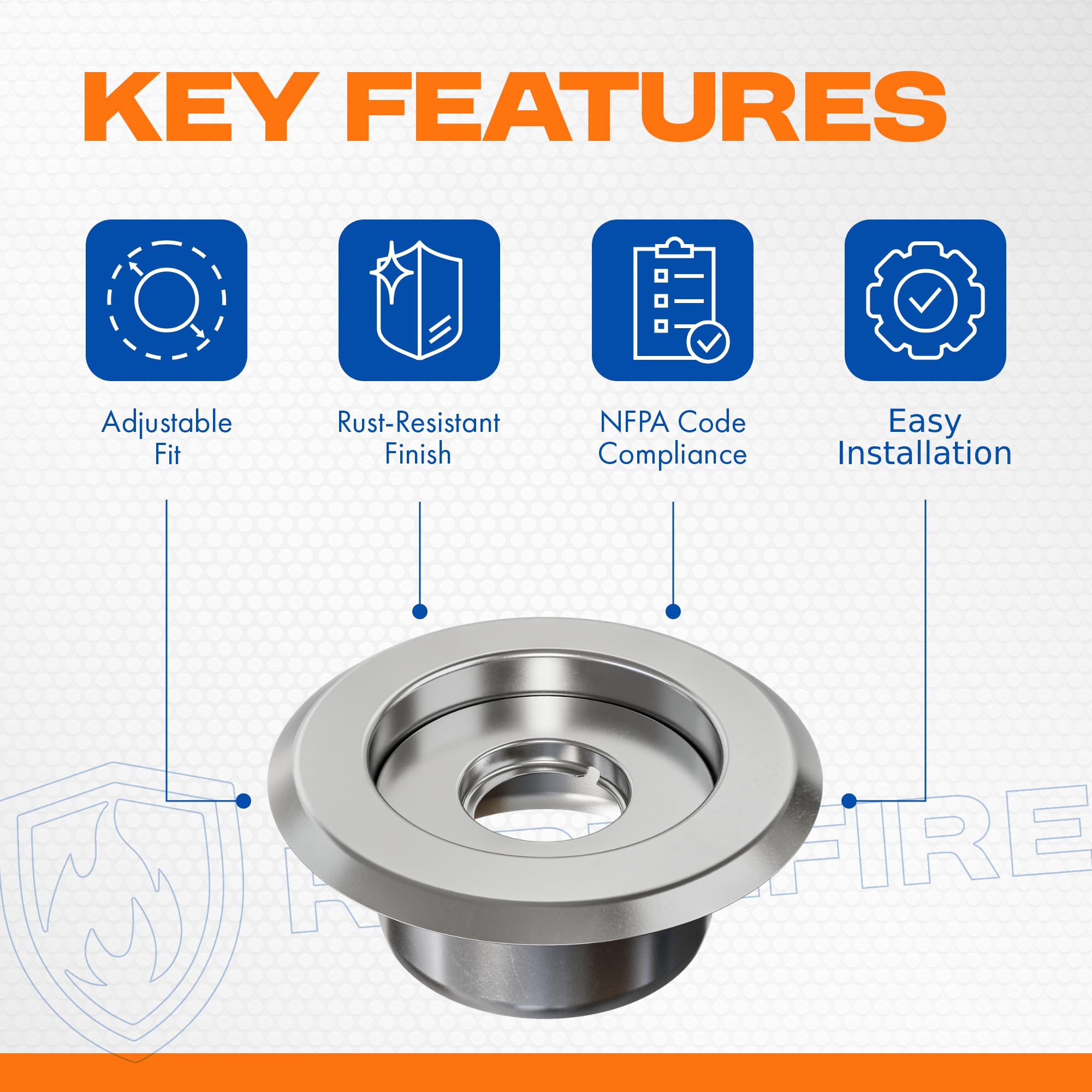Snapklik.com : Recessed Fire Sprinkler Escutcheon 1/2 In. IPS