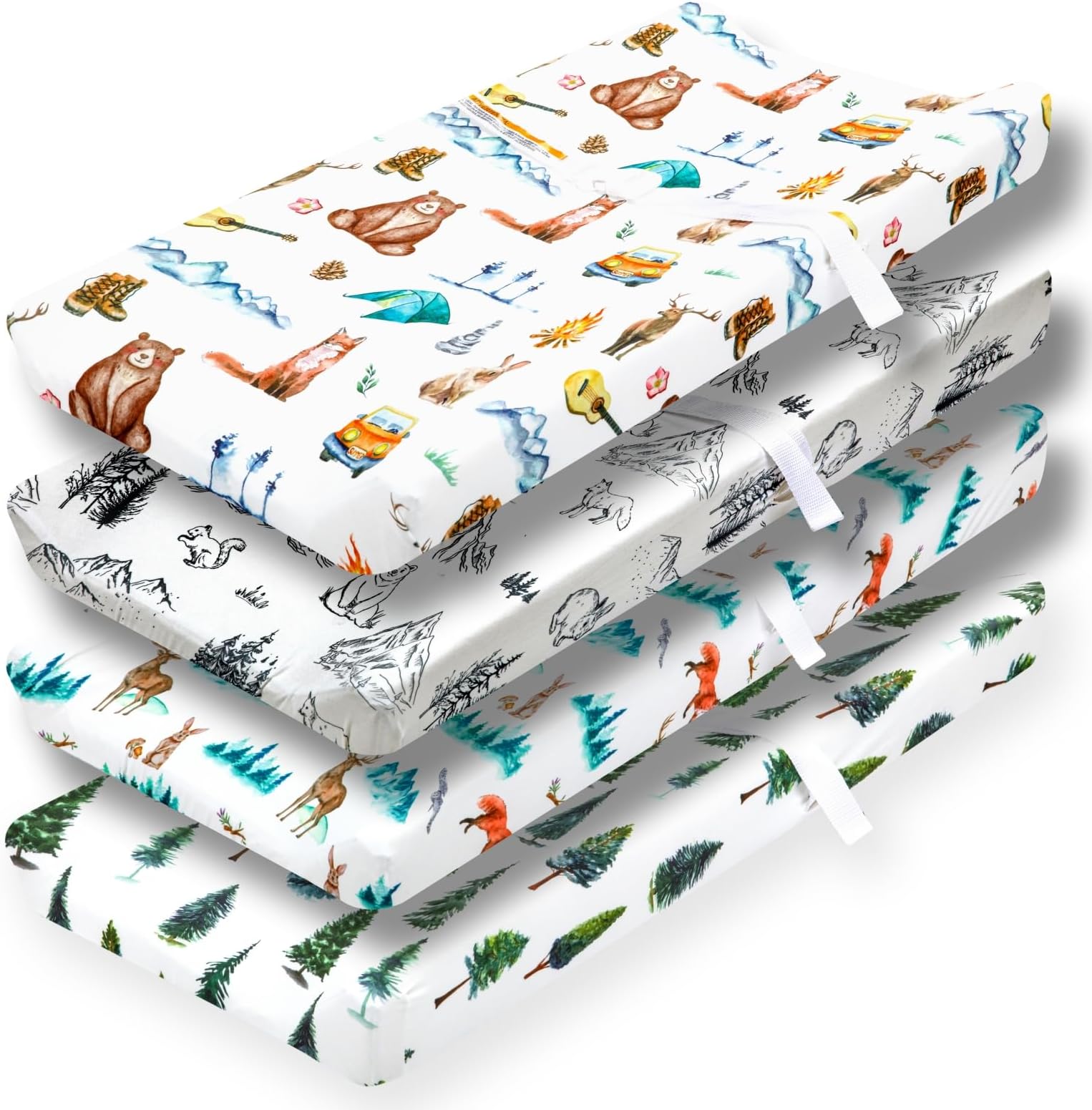 Amazon.com: Baby Woodland Animals Changing Pad Cover Deer Rabbit Fox ...