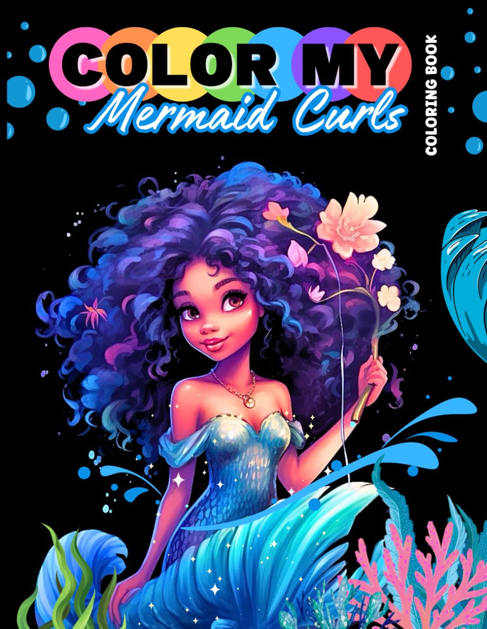 Amazon.com: Color My Mermaid Curls Coloring Book: 50 Portraits of Black ...