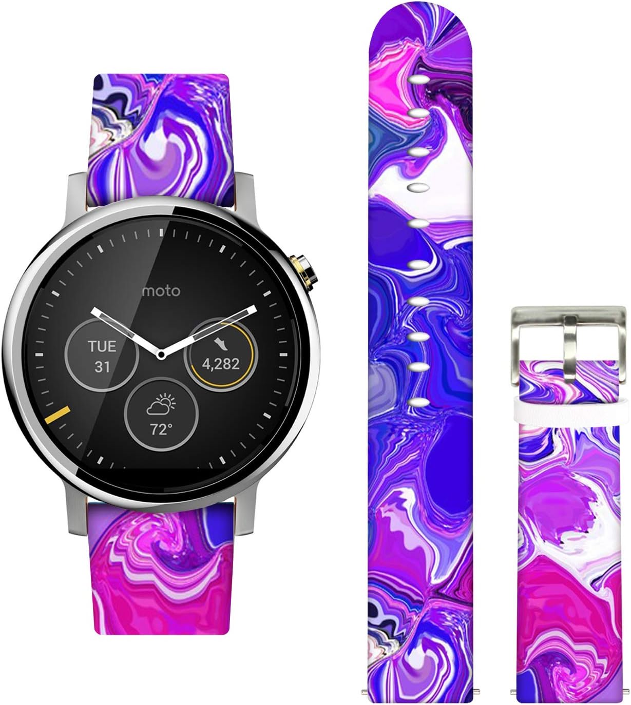 Amazon.com: Ecute 22mm Leather Watch Band Strap for Samsung Watch 46mm ...