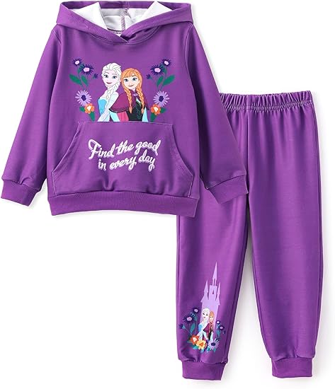 Amazon.com: Disney Princess Toddler Girl Outfit Long Sleeve Hoodies and ...
