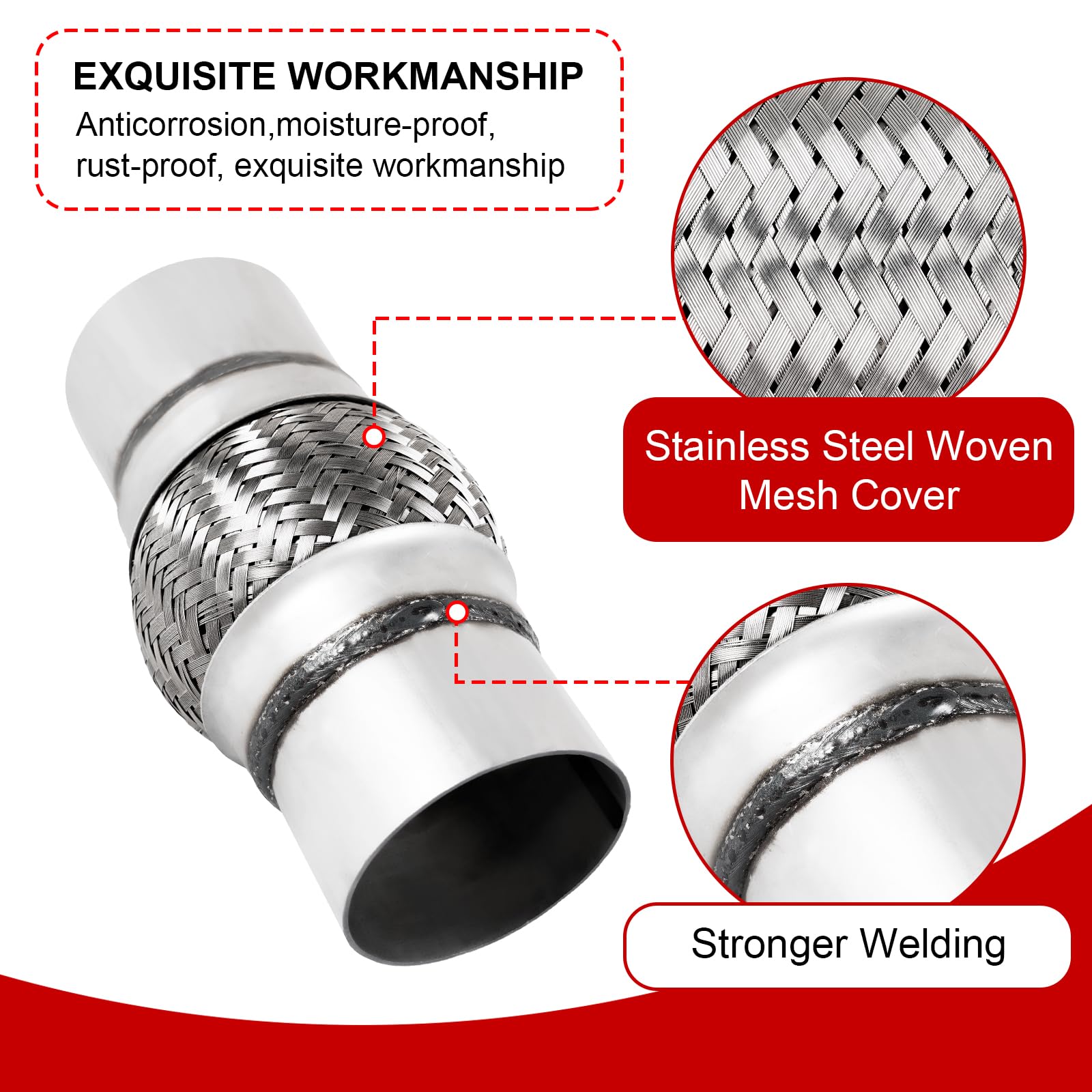 Snapklik.com : Exhaust Flex Pipe,3 X 4/8 Heavy Duty Exhaust Flex Pipe ...
